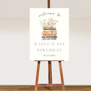 Storybook 1st Birthday Welcome Sign | First Chapter Birthday Welcome ...