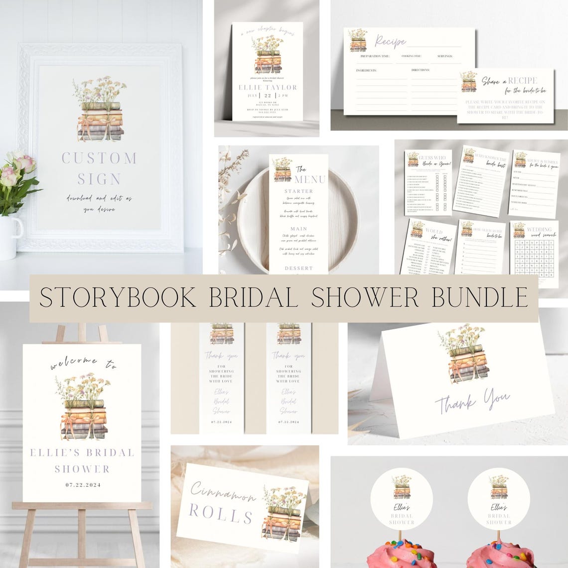 Editable Storybook Memory Tray Bridal Shower Game Template | Storybook ...