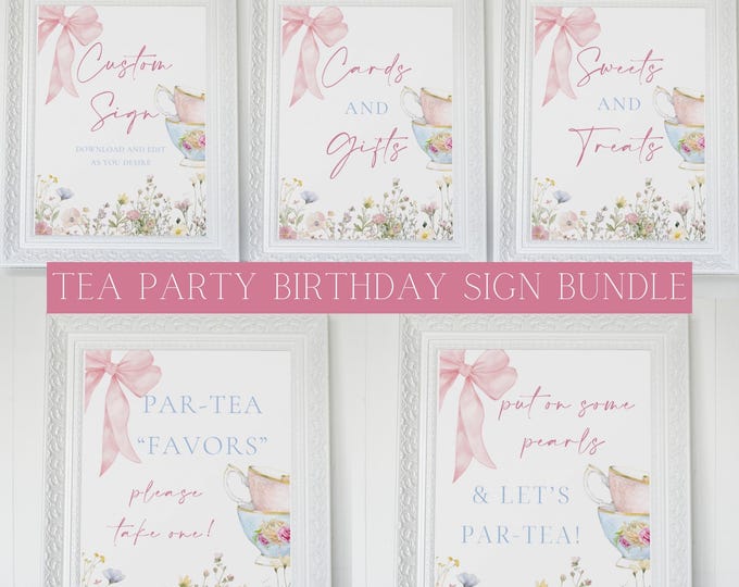 Editable Tea Party Signs | Birthday | Baby Shower | Tea for Three ...