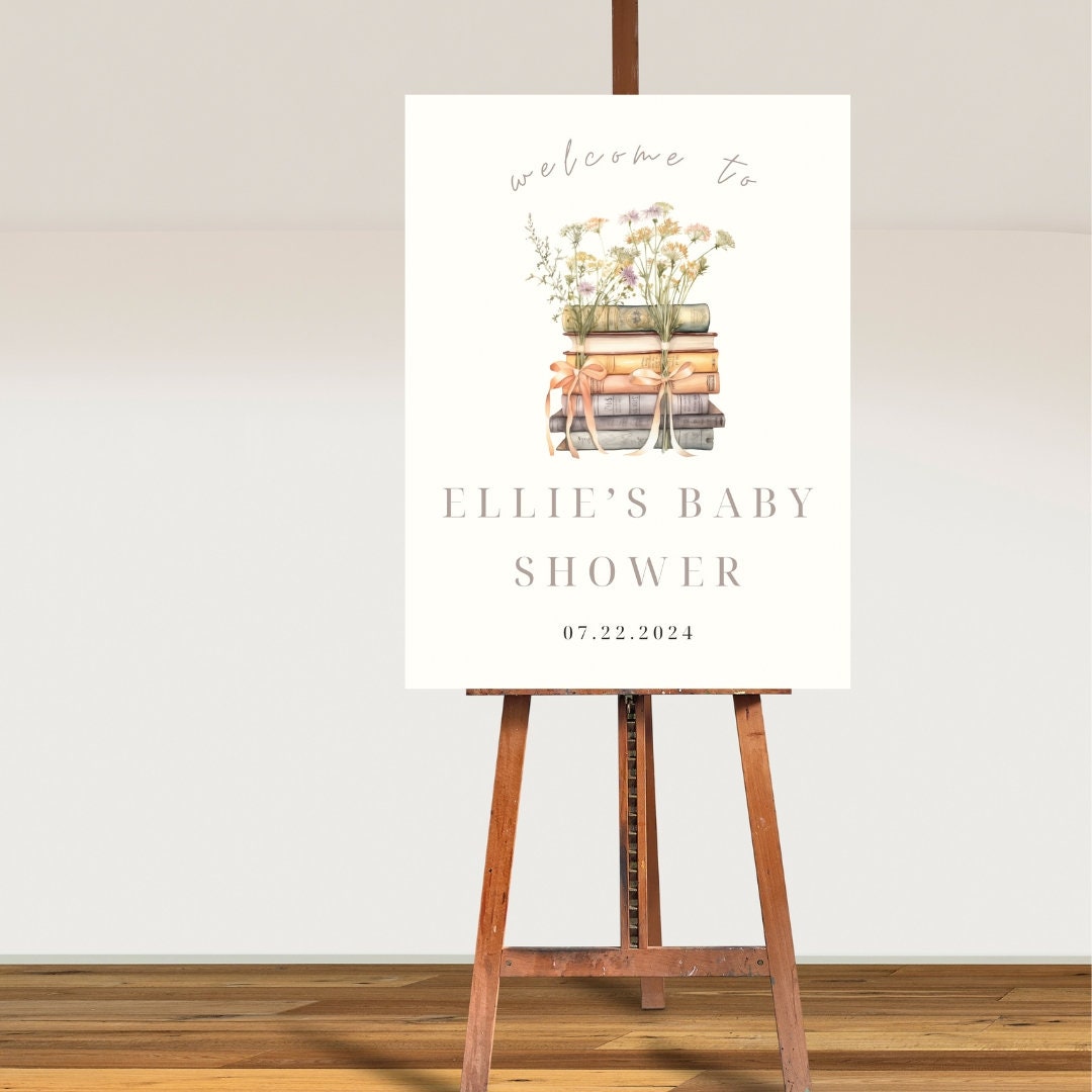 Book Themed Baby Shower Welcome Sign | A New Chapter Begins | Storybook ...