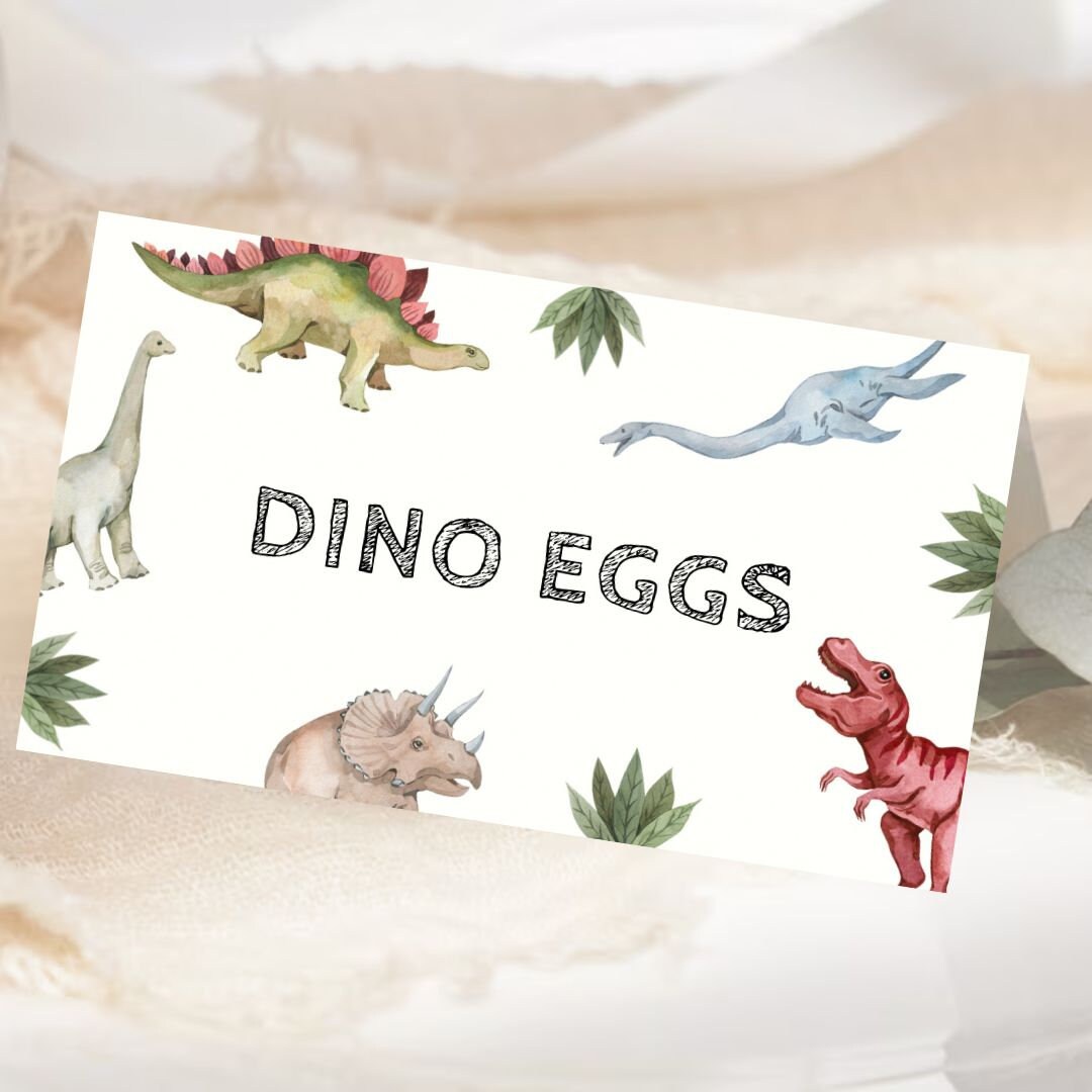 Dinosaur Party Food Tent Labels | Three Rex Food Tent Labels | Dino ...