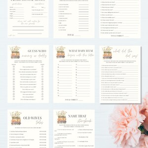 Editable Storybook Baby Shower Games | Book Themed Baby Shower Games ...