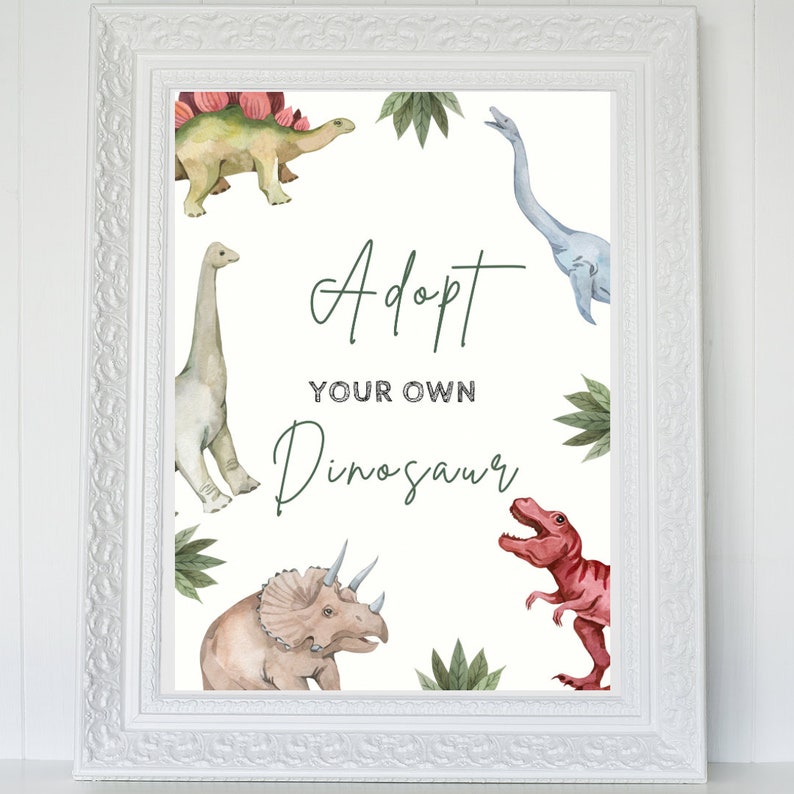 Adopt A Dinosaur Certificate Card and Sign | Editable Dino T-rex ...