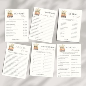 Editable Storybook Baby Shower Games | Book Themed Baby Shower Games ...