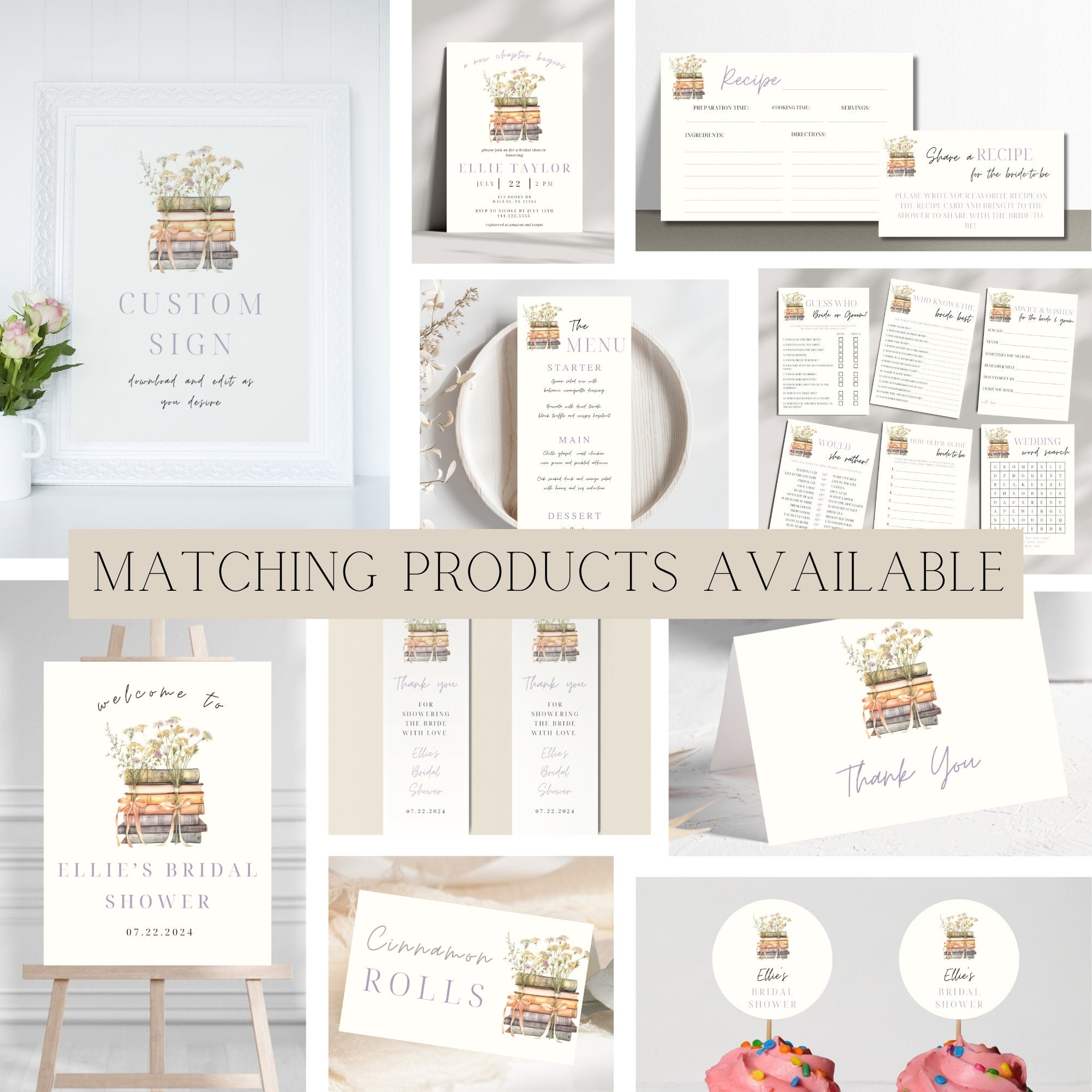 Storybook Bridal Shower Custom Signs Book Themed Bridal Shower Editable ...