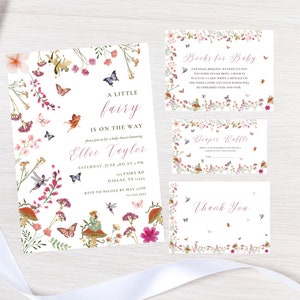 Fairy Baby Shower Invitation Bundle | Editable Fairy Baby Shower ...