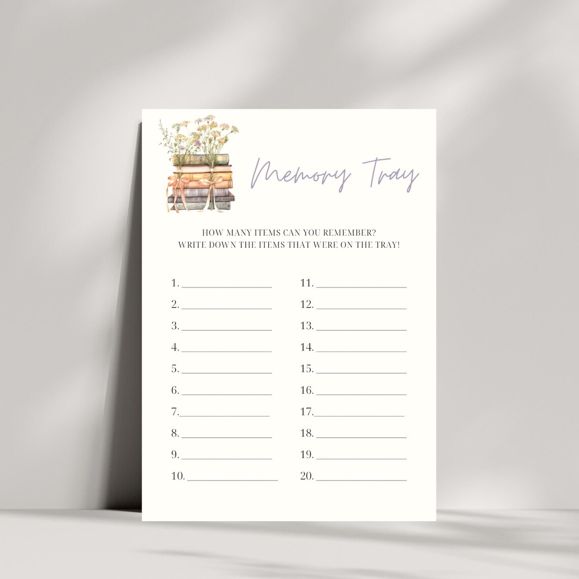 Editable Storybook Memory Tray Bridal Shower Game Template | Storybook ...