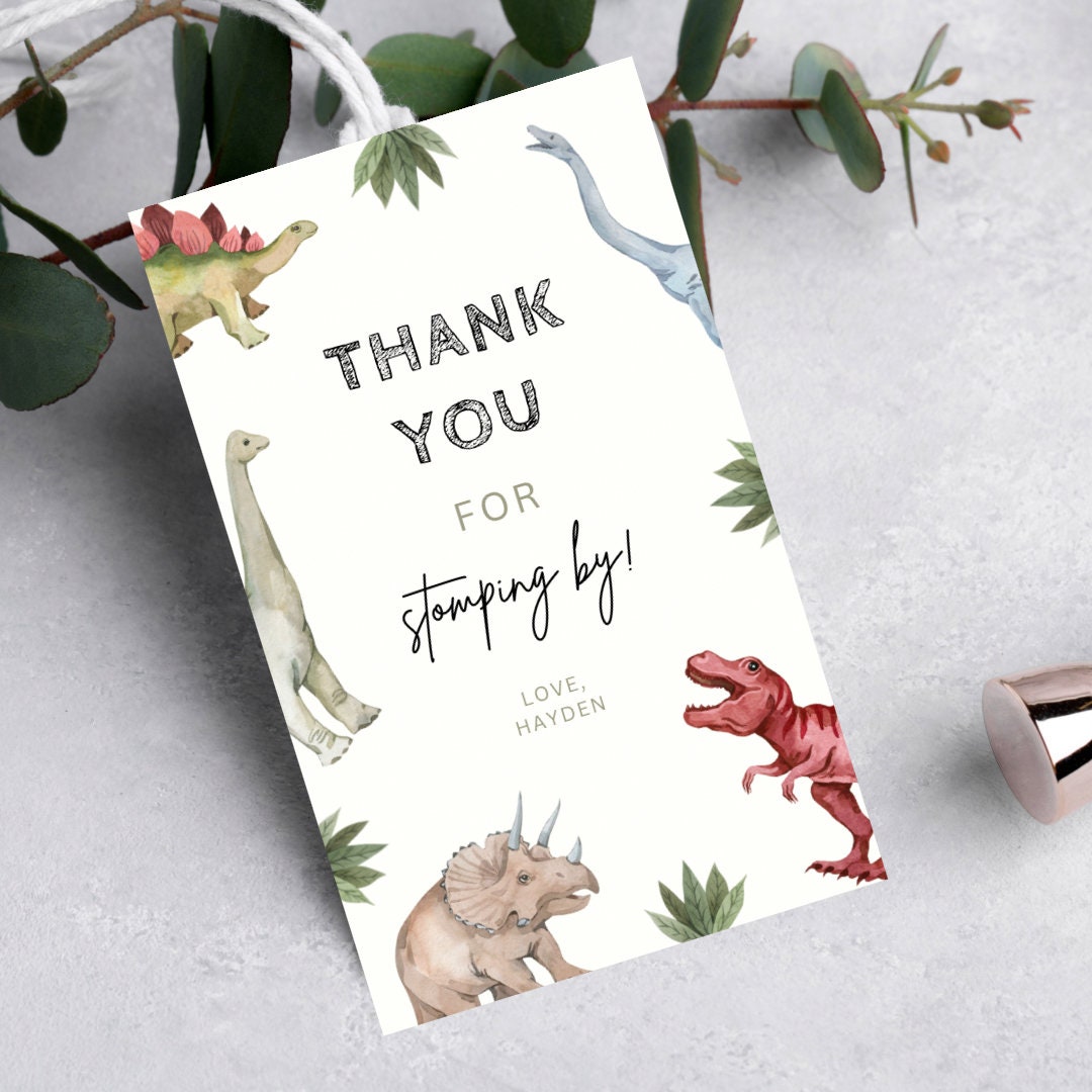 Editable Three Rex Favor Tags | Printable Dinosaur Birthday Party Favor ...