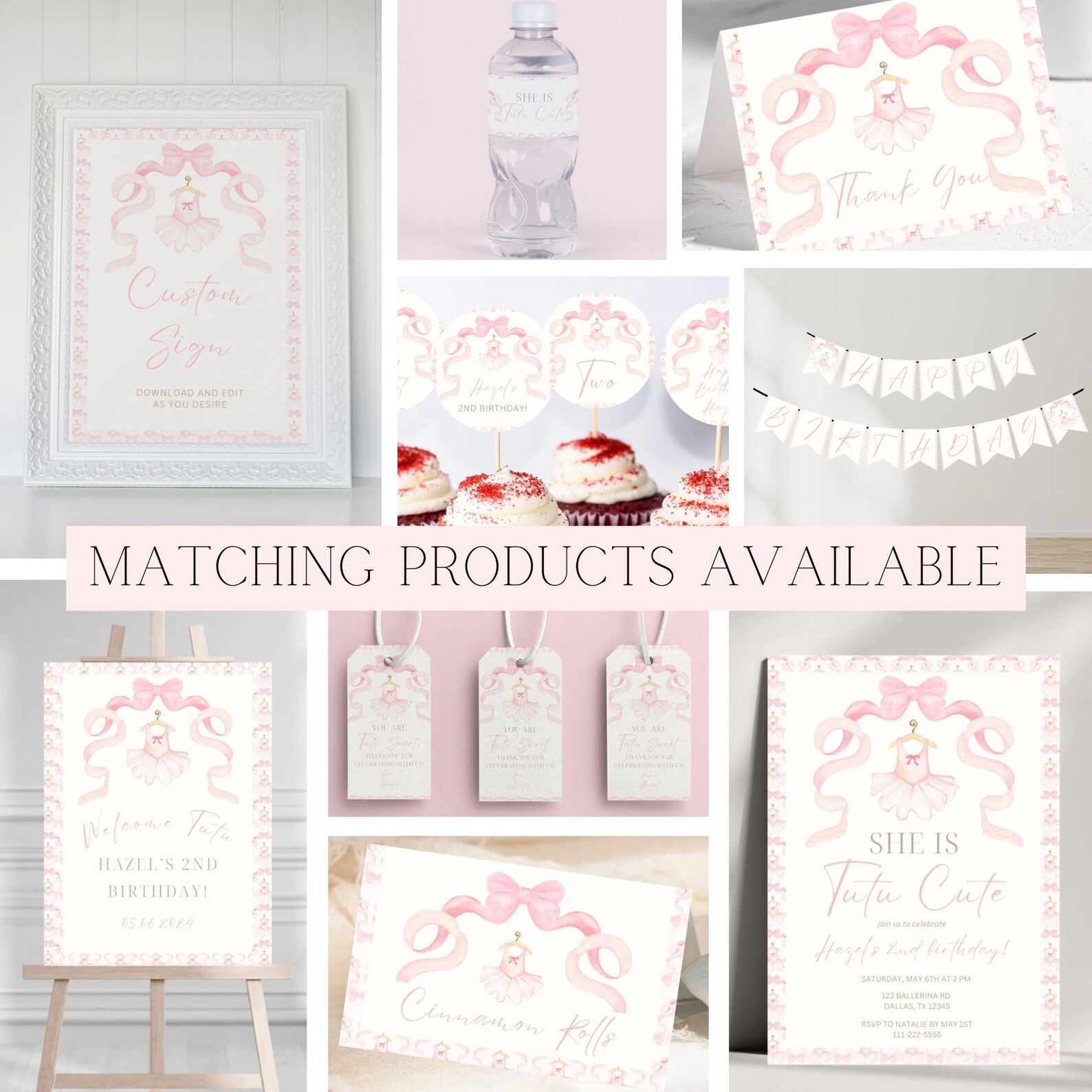 She is Tutu Cute Printable Cupcake Toppers | Ballerina Tutu Birthday ...