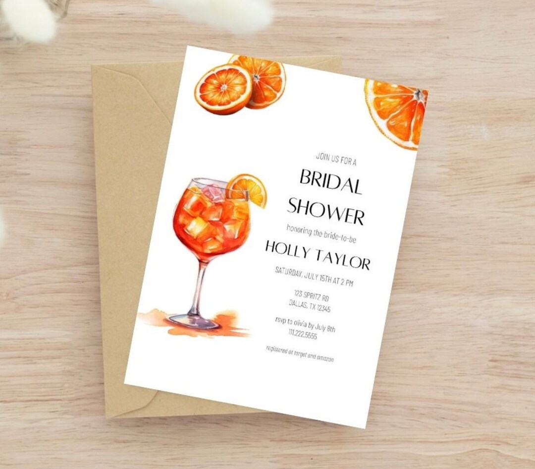 Aperol Spritz Bridal Shower Invitation | Love at First Spritz ...