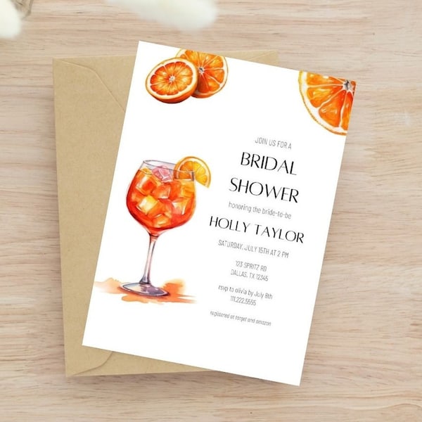 Aperol Spritz Theme Bridal Shower - Etsy