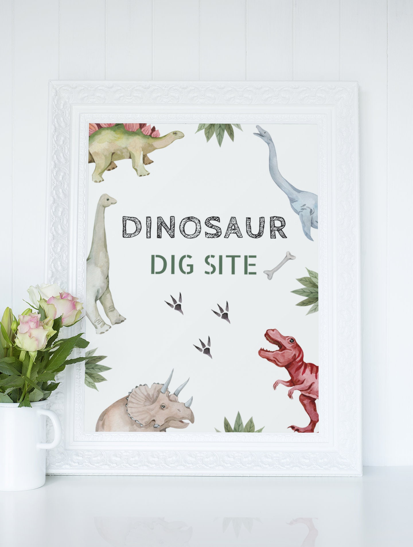 Editable Dinosaur Dig Site Sign Dinosaur Birthday Party Decor Three-rex ...
