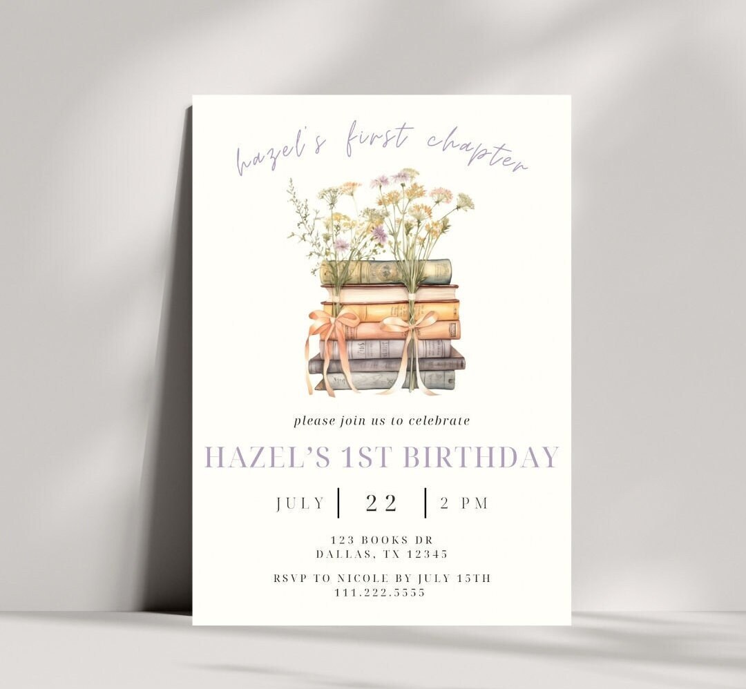 Storybook Birthday Invitation | Editable First Chapter Birthday Invite ...