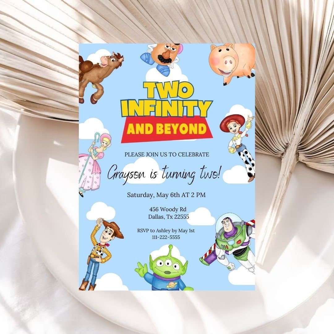 Two Infinity and Beyond Birthday Invitation Toy Story 2nd - Etsy