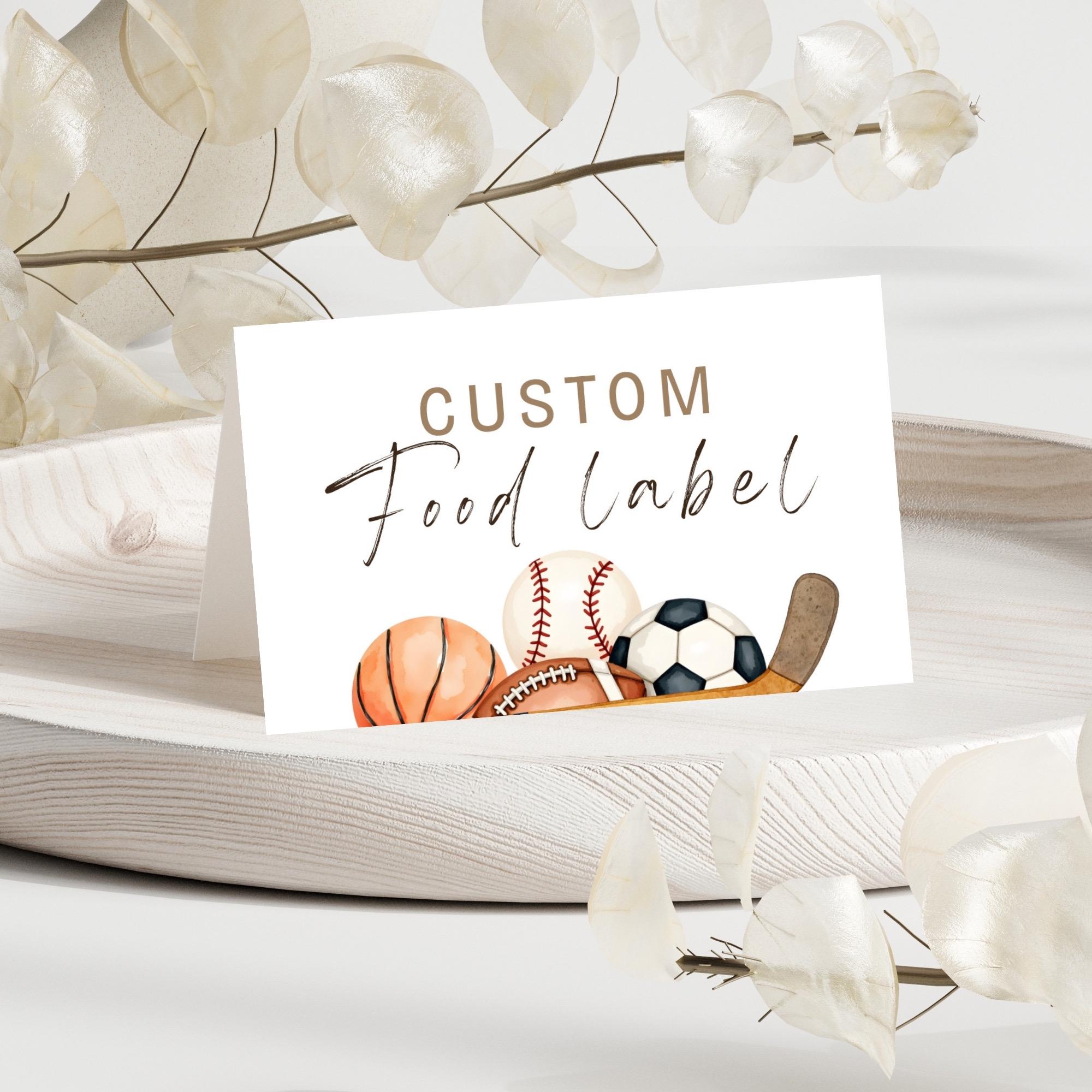 Editable Multi Sports Theme Food Tent Labels | Minimalist All Sports ...