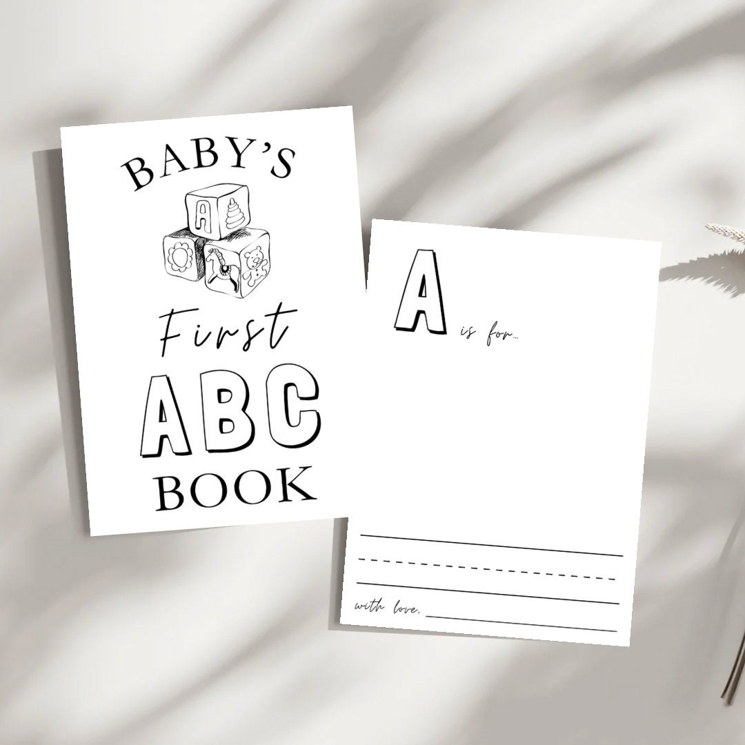 Blank Baby’s First ABC Coloring Book and Sign | Baby Shower ABC Book ...