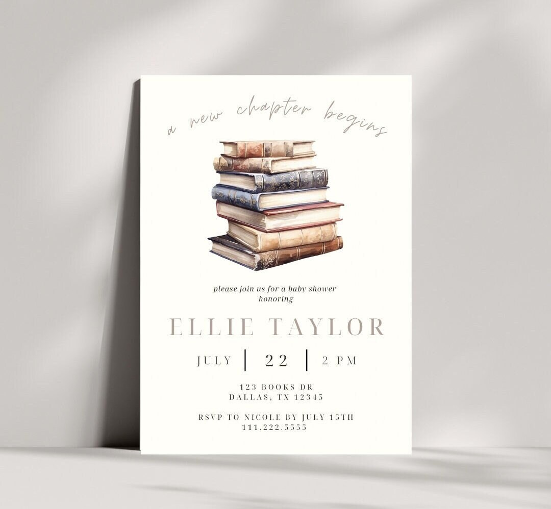 Book Themed Baby Shower Invitation | Storybook Boy Baby Shower Editable ...