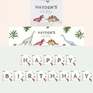 Editable Three Rex Birthday Party Invitation Bundle | Printable ...