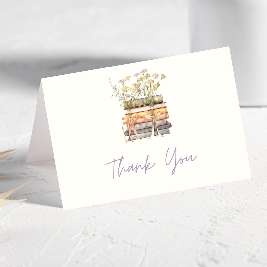 Storybook Thank You Card Editable Template | Book Themed Thank You Card ...