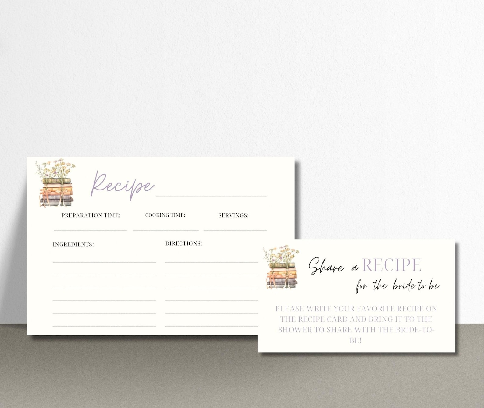 Book Themed Bridal Shower Recipe Cards | Storybook Recipe Bridal Shower ...