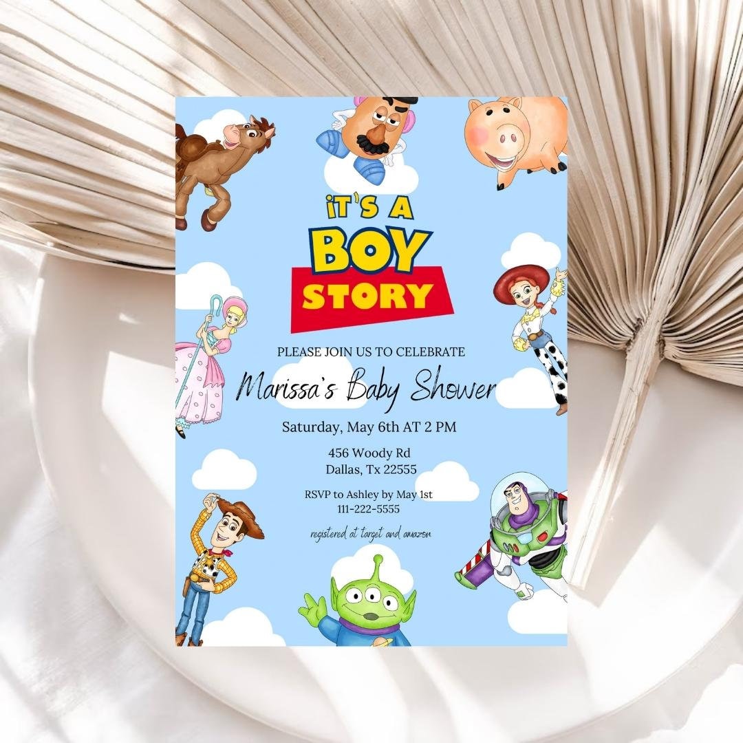Its A Boy Story Invite Boy Story Baby Shower Digital - Etsy