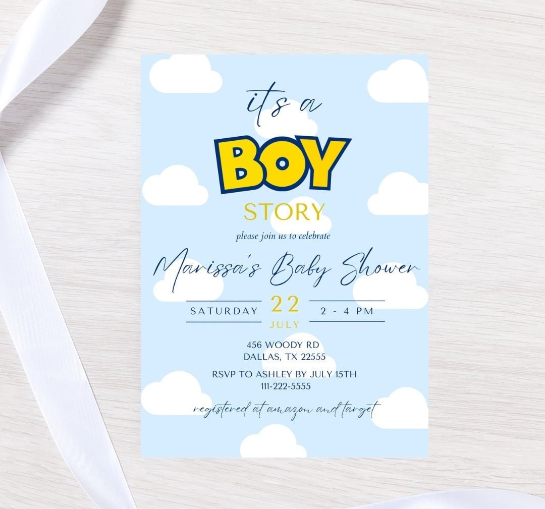 It’s A Boy Story Invite | Boy Story Baby Shower Digital Download ...