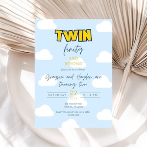 Twin Infinity and Beyond Birthday Invitation | Twinfinity and Beyond ...