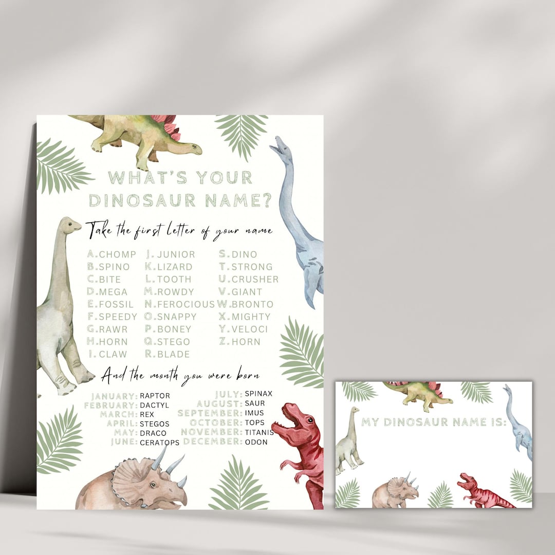 Editable What’s Your Dinosaur Name Sign | Dinosaur Name Tag | Printable ...
