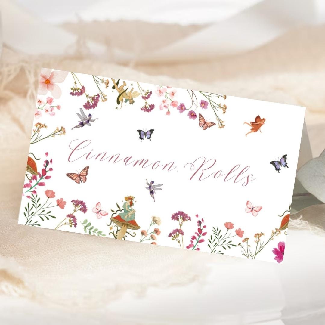 Fairy First Birthday Food Tent Labels | Fairy Party Food Tent Labels ...