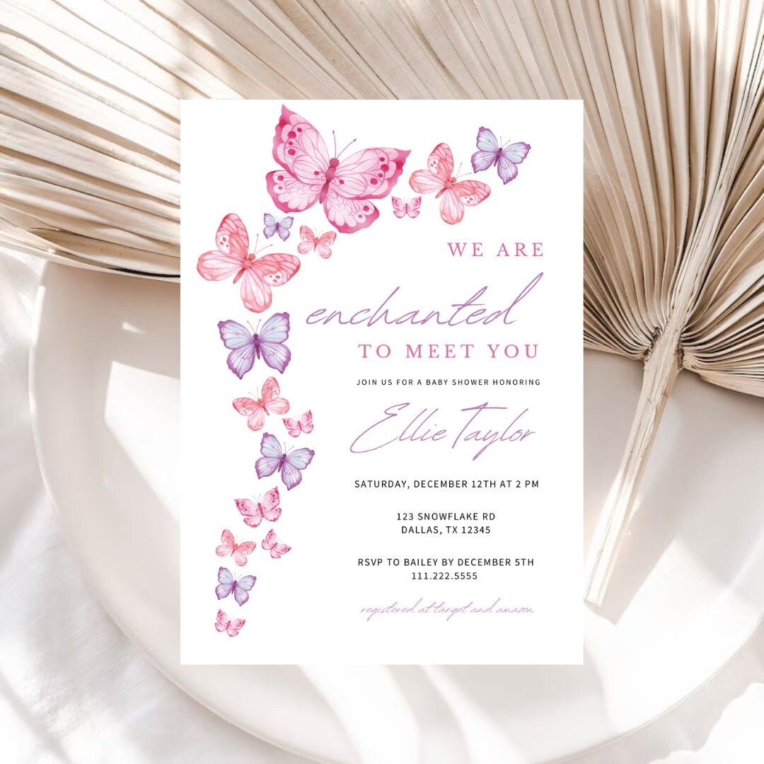 We Are Enchanted to Meet You Baby Shower Invitation Editable Taylor ...