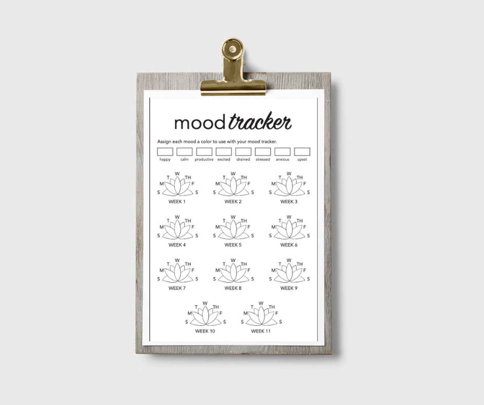 26-week Lotus Flower Mood Tracker - Etsy