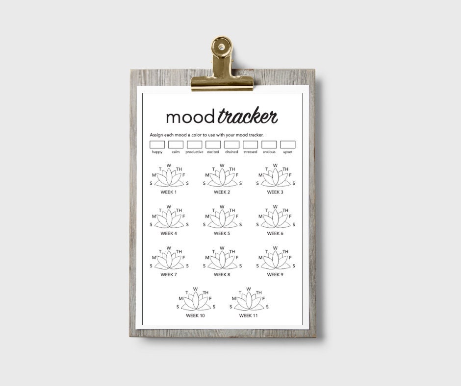 26-week Lotus Flower Mood Tracker - Etsy