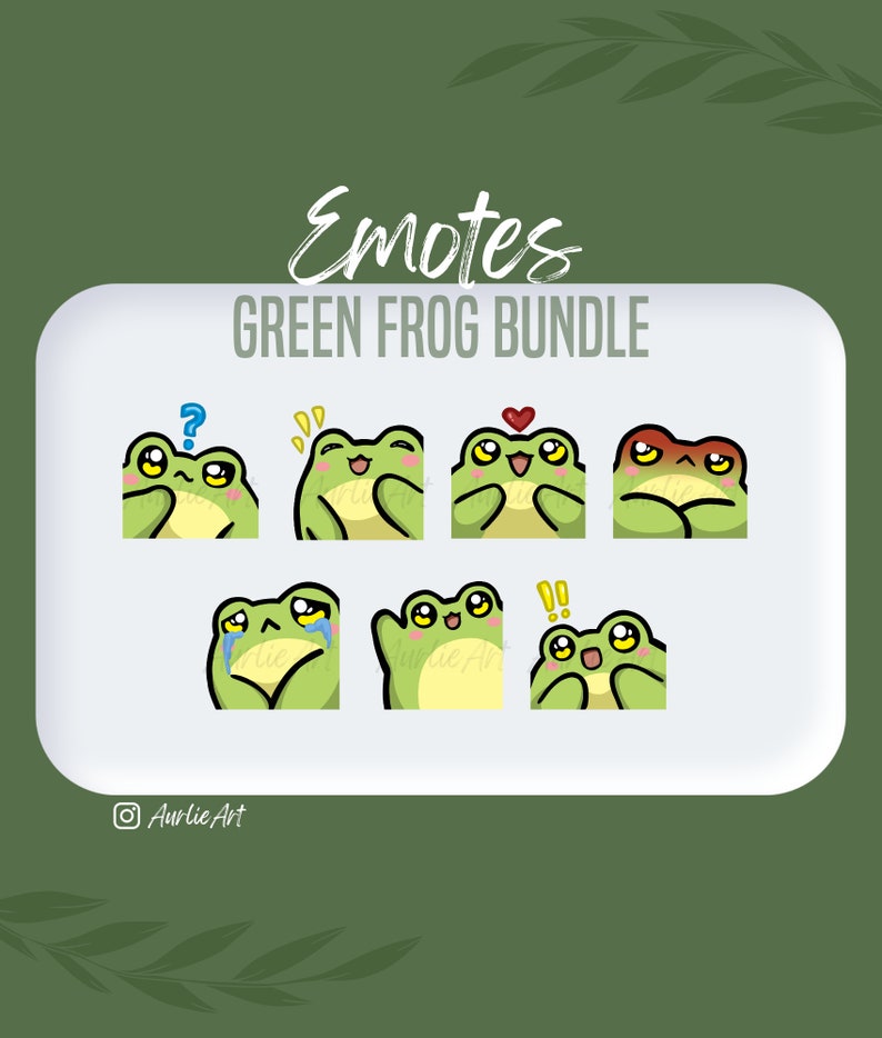 Green Frog Emote Bundle | Twitch, Youtube, Discord (digital Download ...