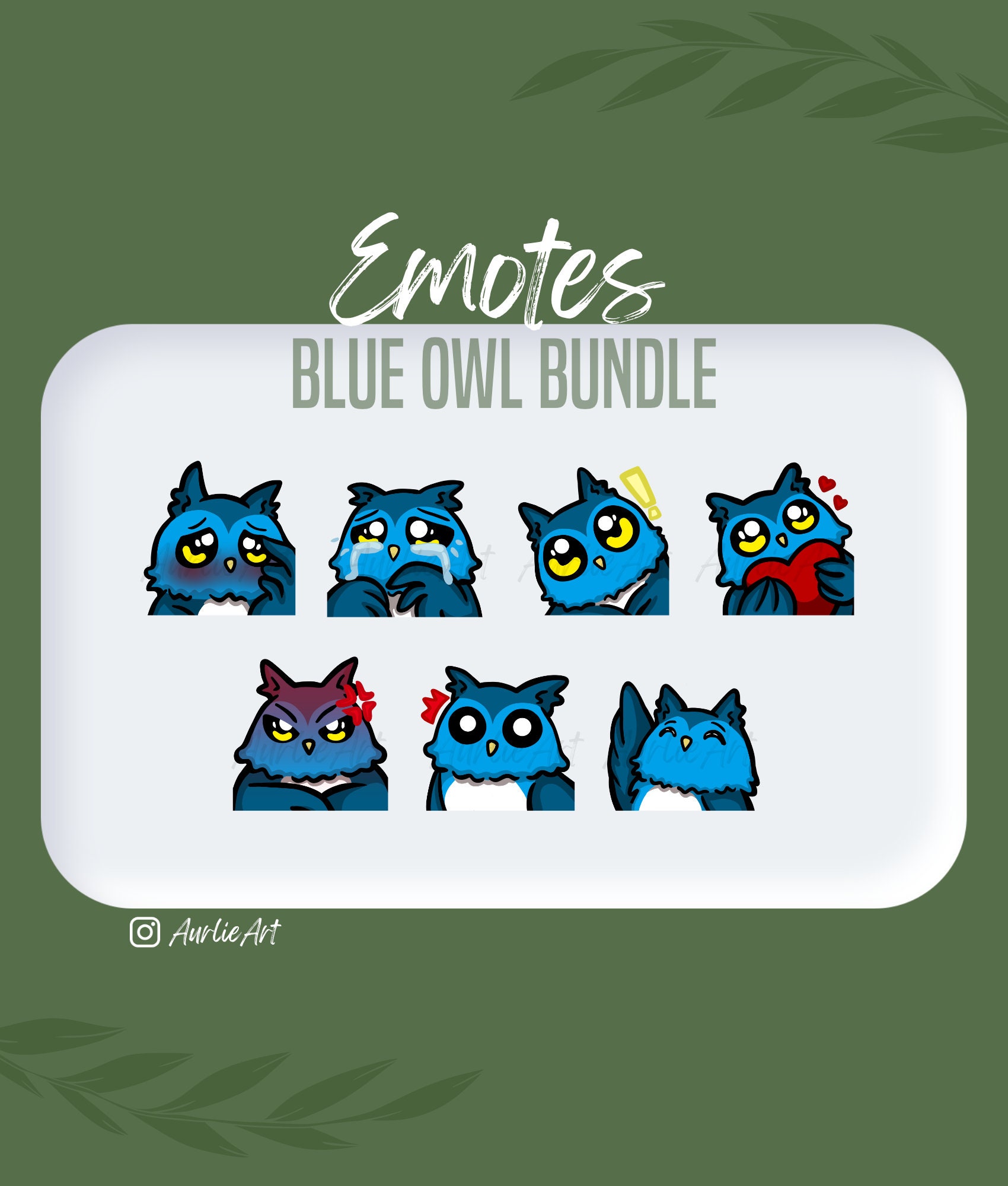 Blue Owl Emote Bundle | Twitch, Youtube, Discord (digital Download) - Etsy