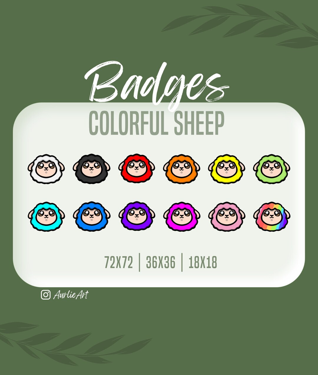 Colorful Sheep Badge Set | 12 Sheep Badges | Sheep Badges for Twitch ...