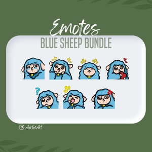 Blue Sheep Emote Bundle | 7 Sheep Emotes | Sheep Emotes for Twitch ...