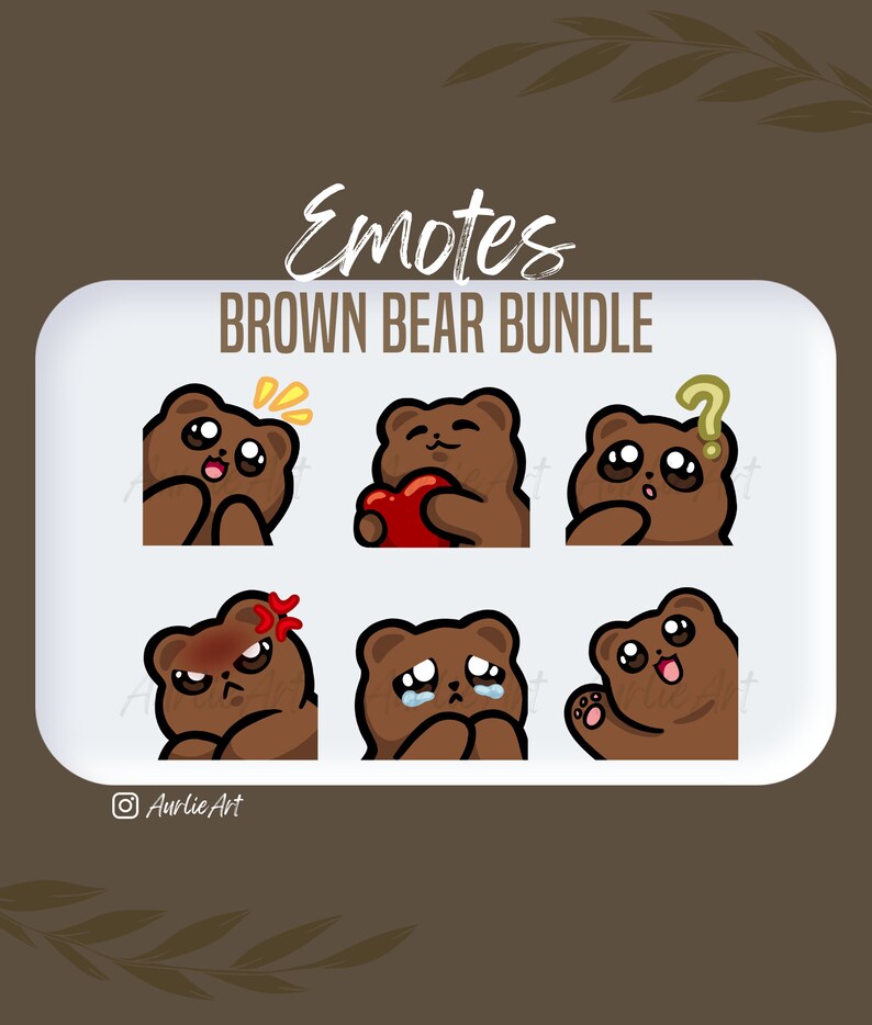 Brown Bear Emote Bundle 6 Bear Emotes Bear Emotes for - Etsy