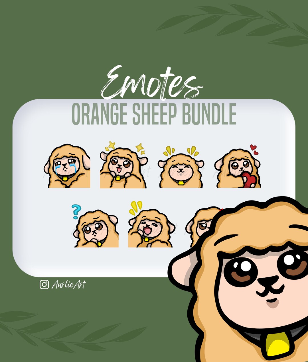Orange Sheep Emote Bundle | Twitch, Youtube, Discord (digital Download ...