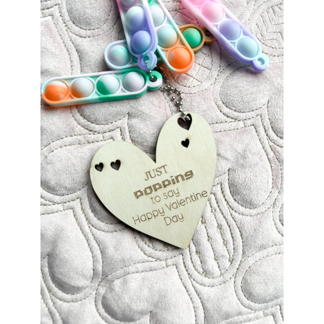 Valentine's Day Fidget Pop It Popper Keyring,party Pop Tags , Valentine ...
