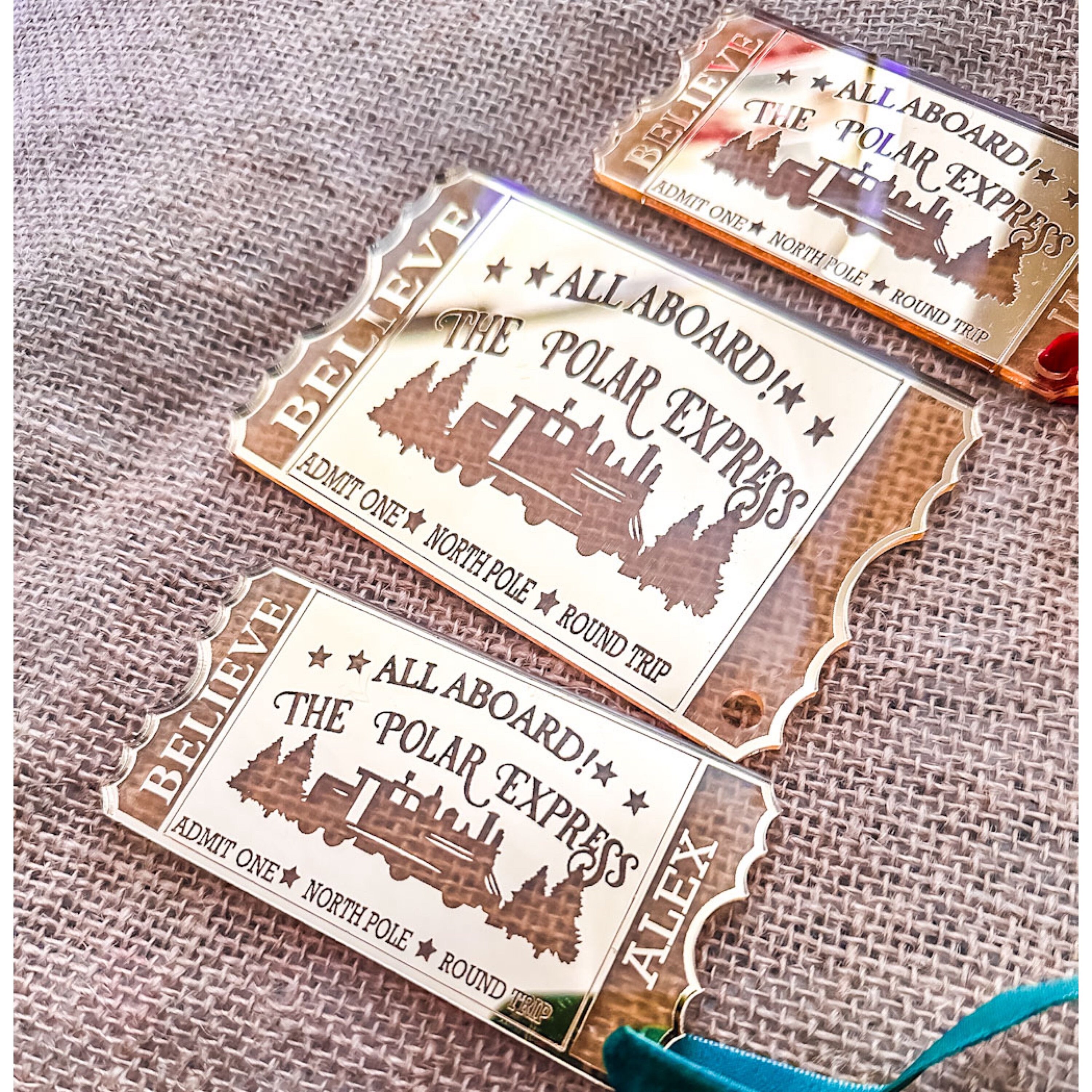 Magical Polar Express Inspired Christmas Tree Decoration - Golden ...