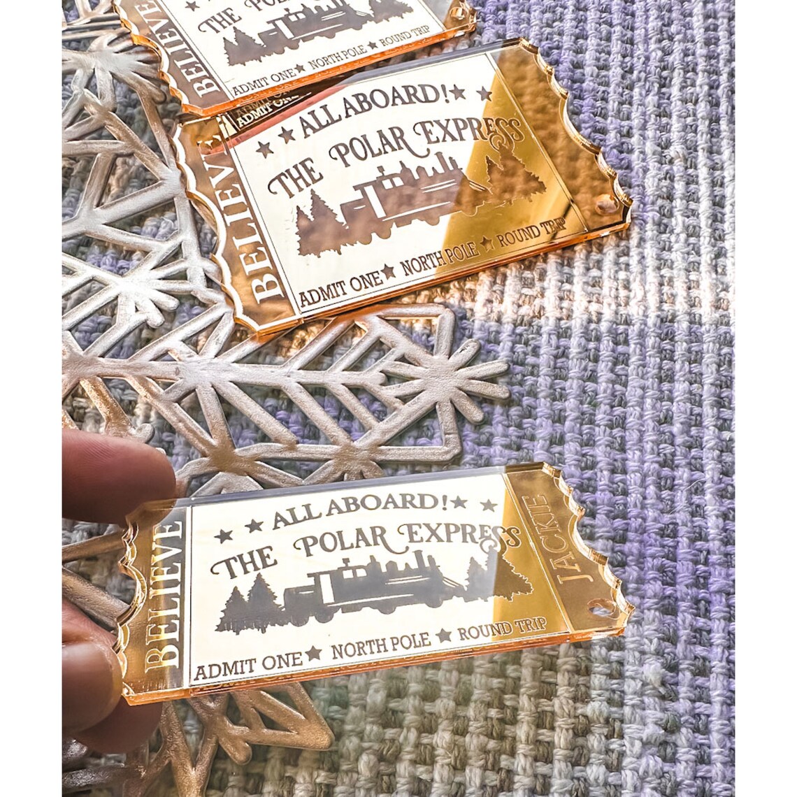 Magical Polar Express Inspired Christmas Tree Decoration - Golden ...