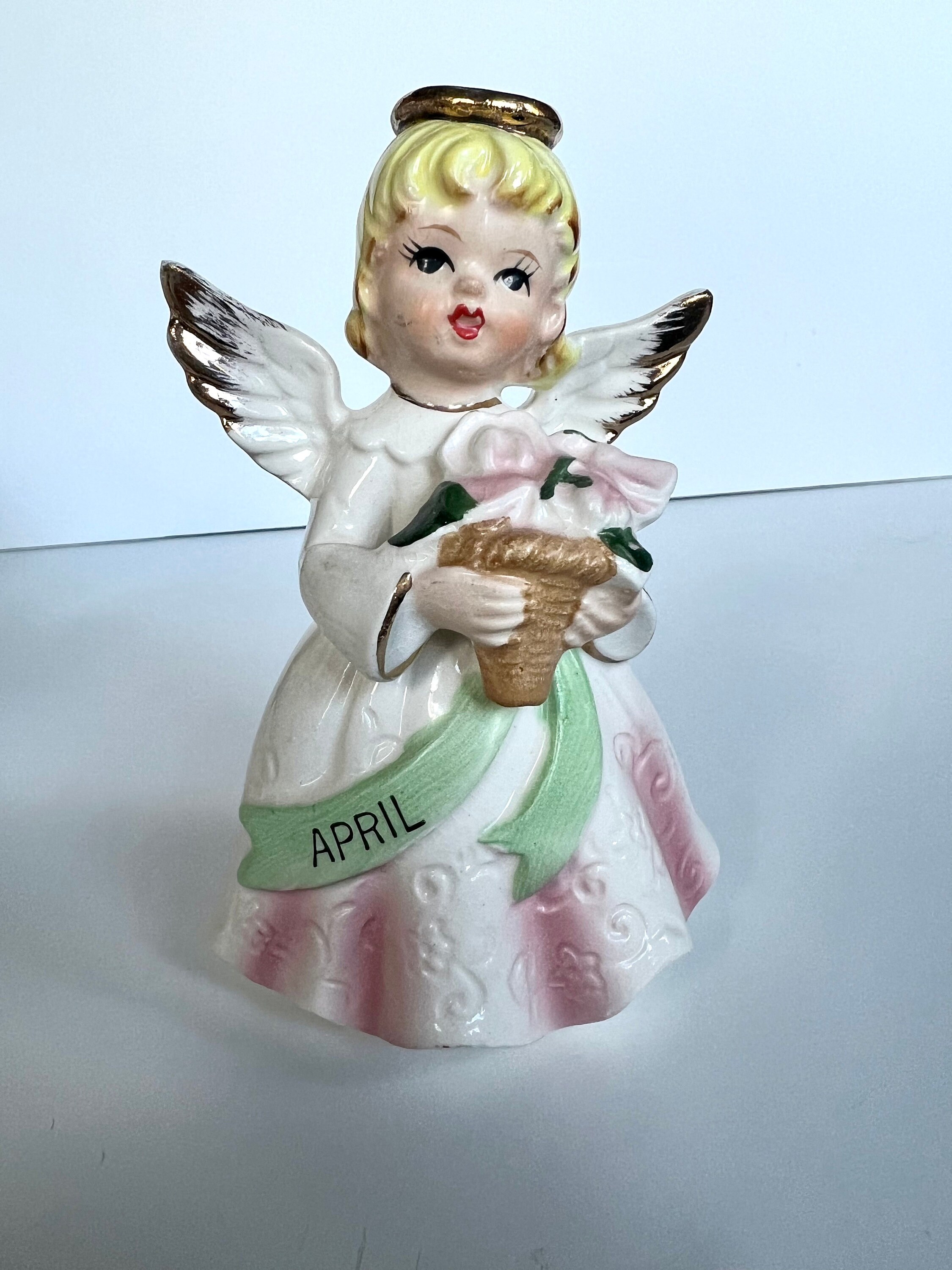 Vintage April Birthday Angel Figurine Made in Japan 5 Tall - Etsy