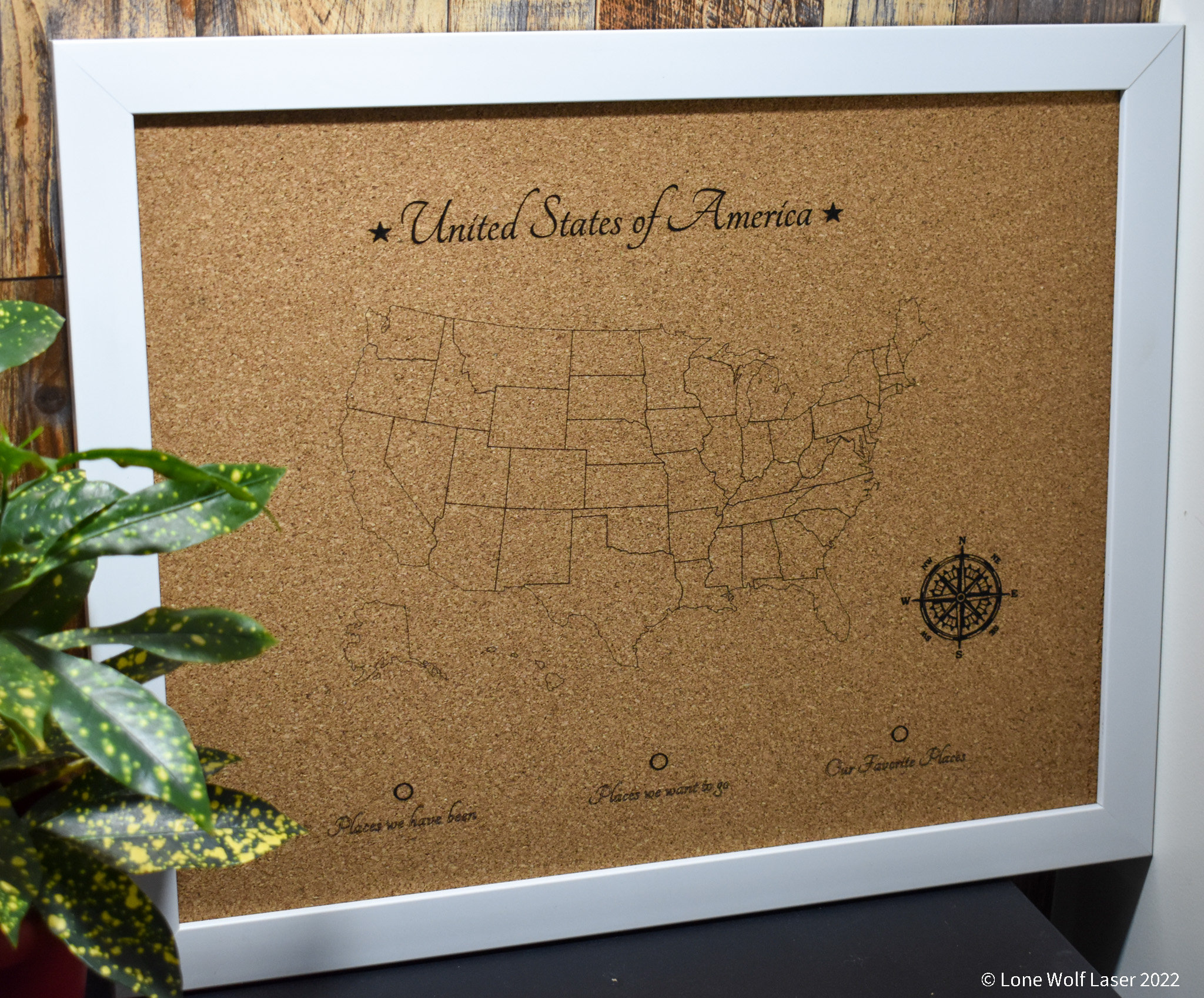 Corkboard Map USA Bulletin Board Home Office Map, RV Decor , Cork Map ...