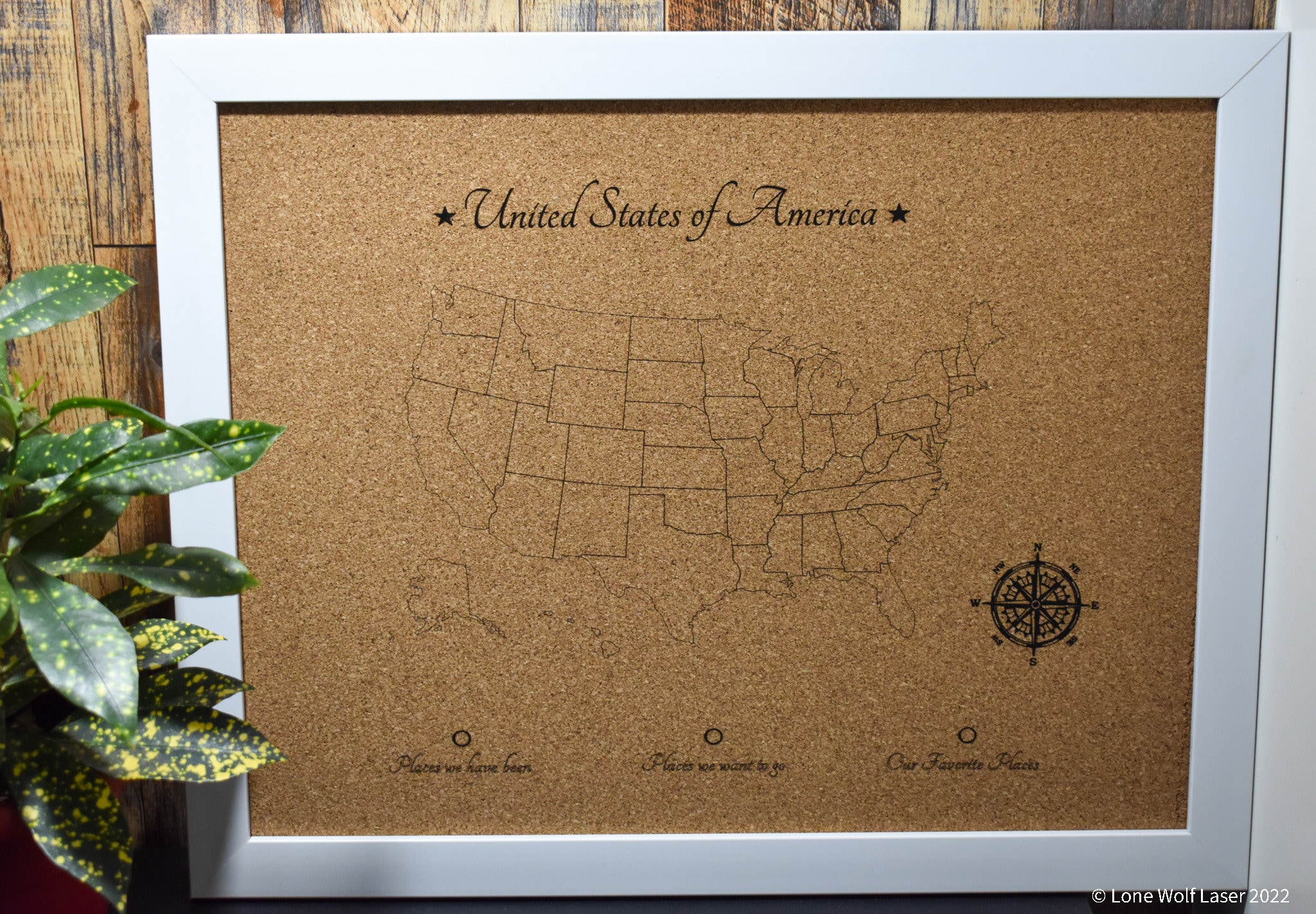 Corkboard Map USA Bulletin Board Home Office Map, RV Decor , Cork Map ...
