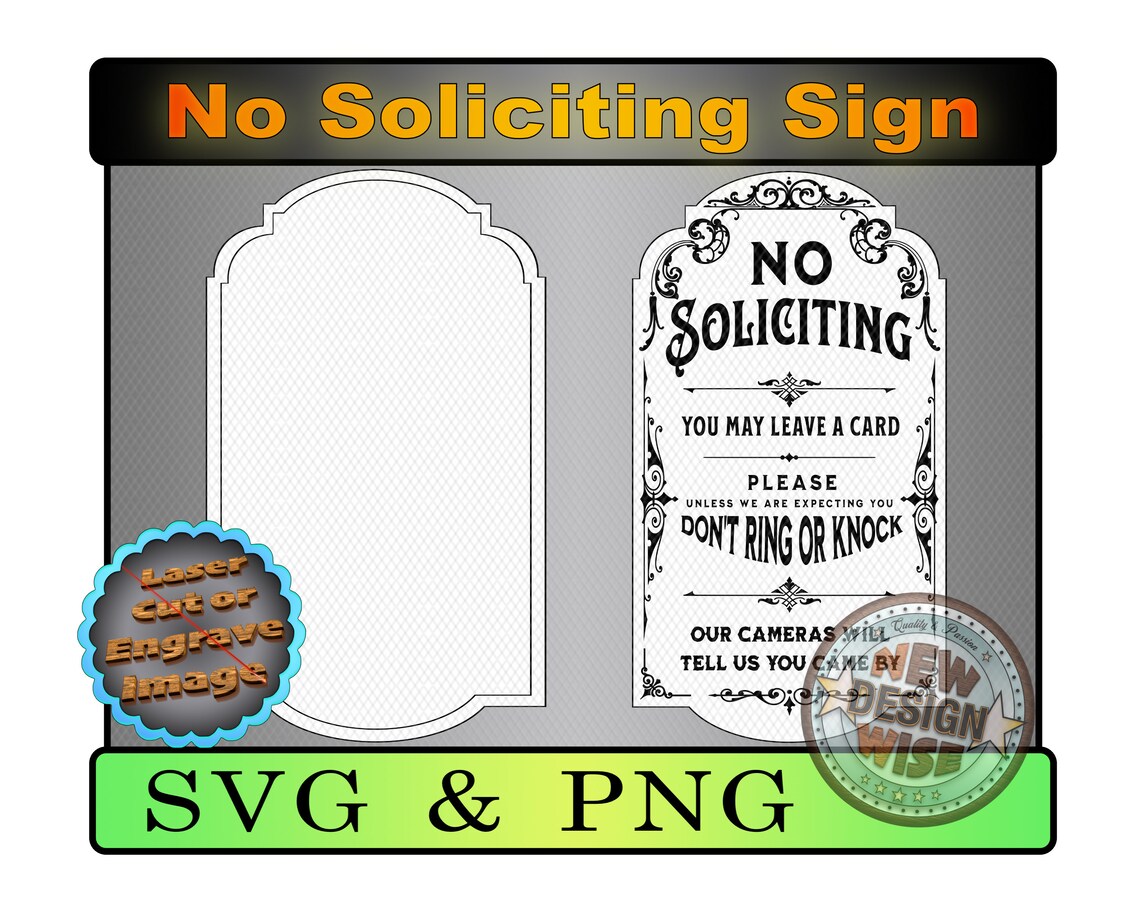 No Soliciting Sign | PNG | SVG | Ornamental | Download - Etsy