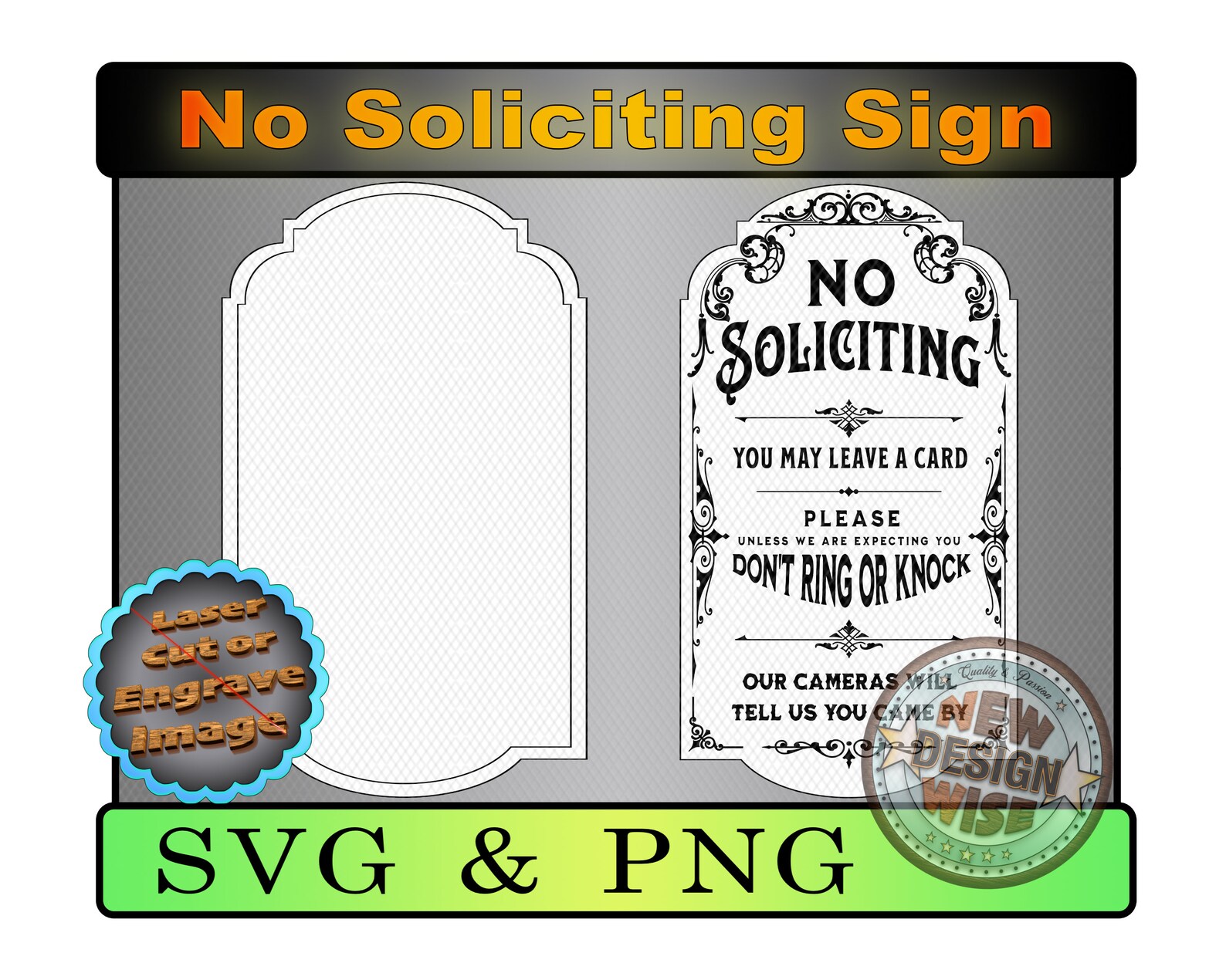 No Soliciting Sign | PNG | SVG | Ornamental | Download - Etsy