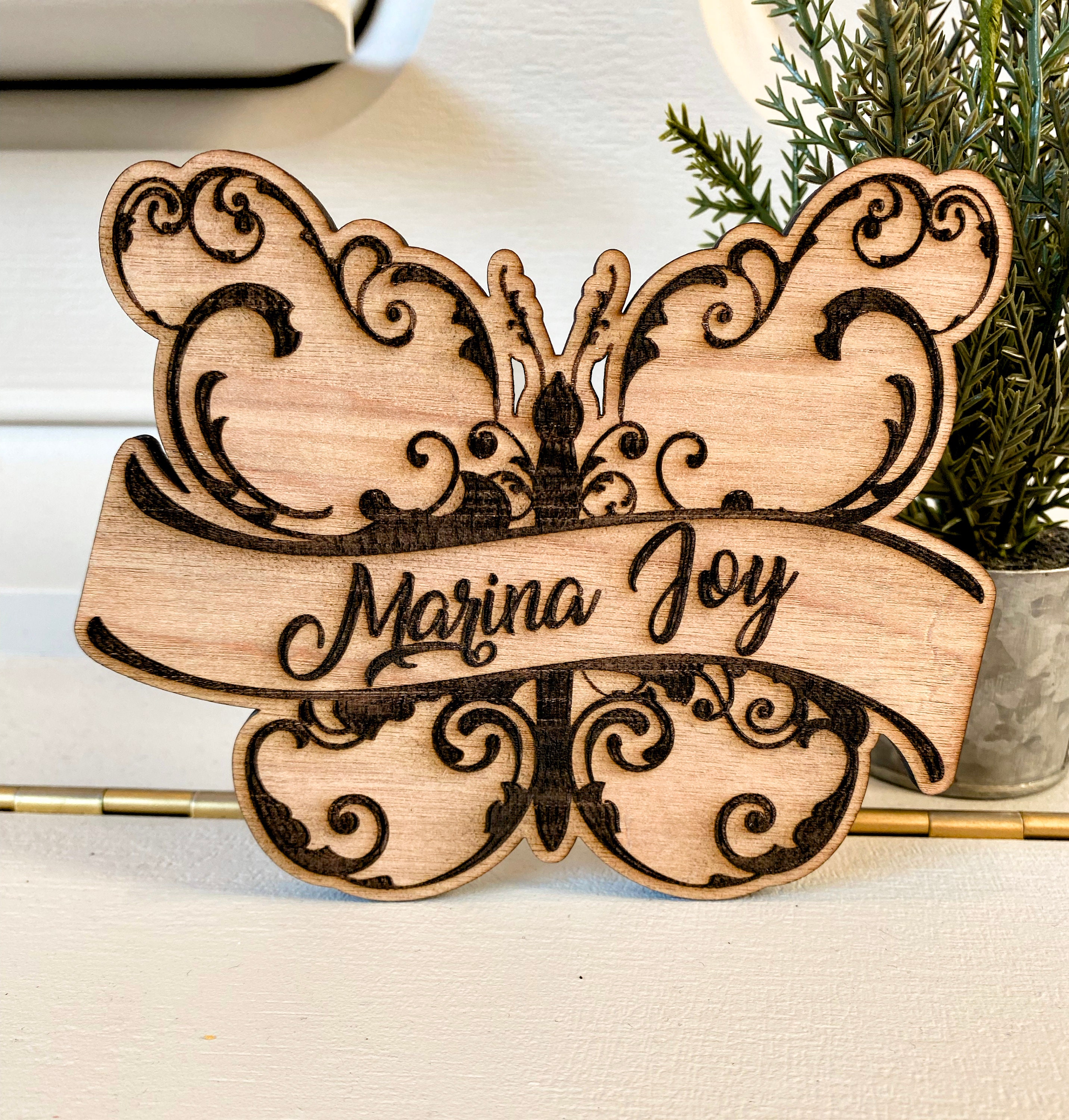 Butterfly | Ornamental | Name Tag | Label | Marker | Photo Prop | Baby ...