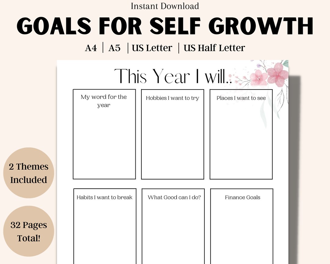 Goal Planner Bundle for Self Development and Journaling Self Growth ...