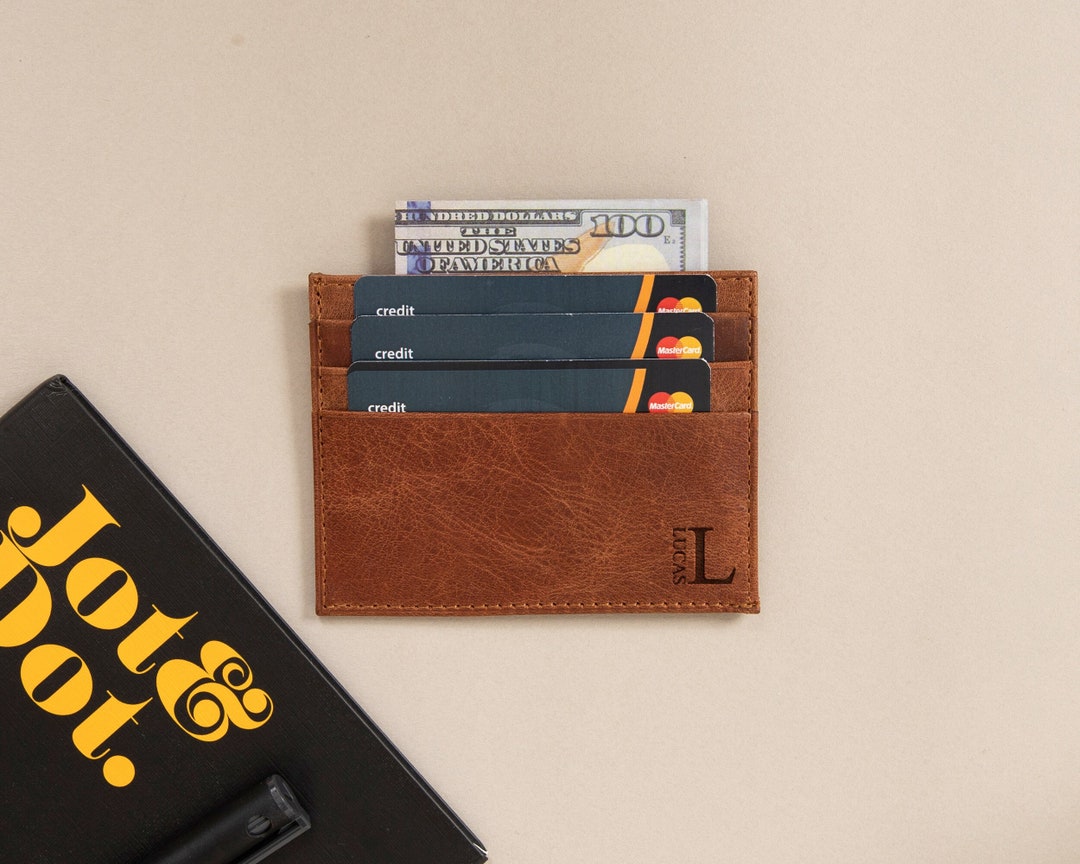 Personalized Leather Credit Card Holder, Birthday Gift for Man, Custom ...
