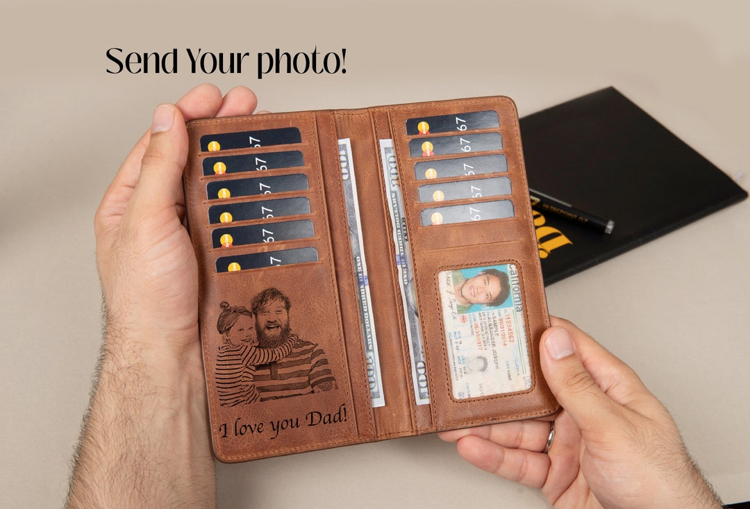 Fathers Day Gift, Long Bifold Wallet Photo, Custom Fathers Day Gift ...